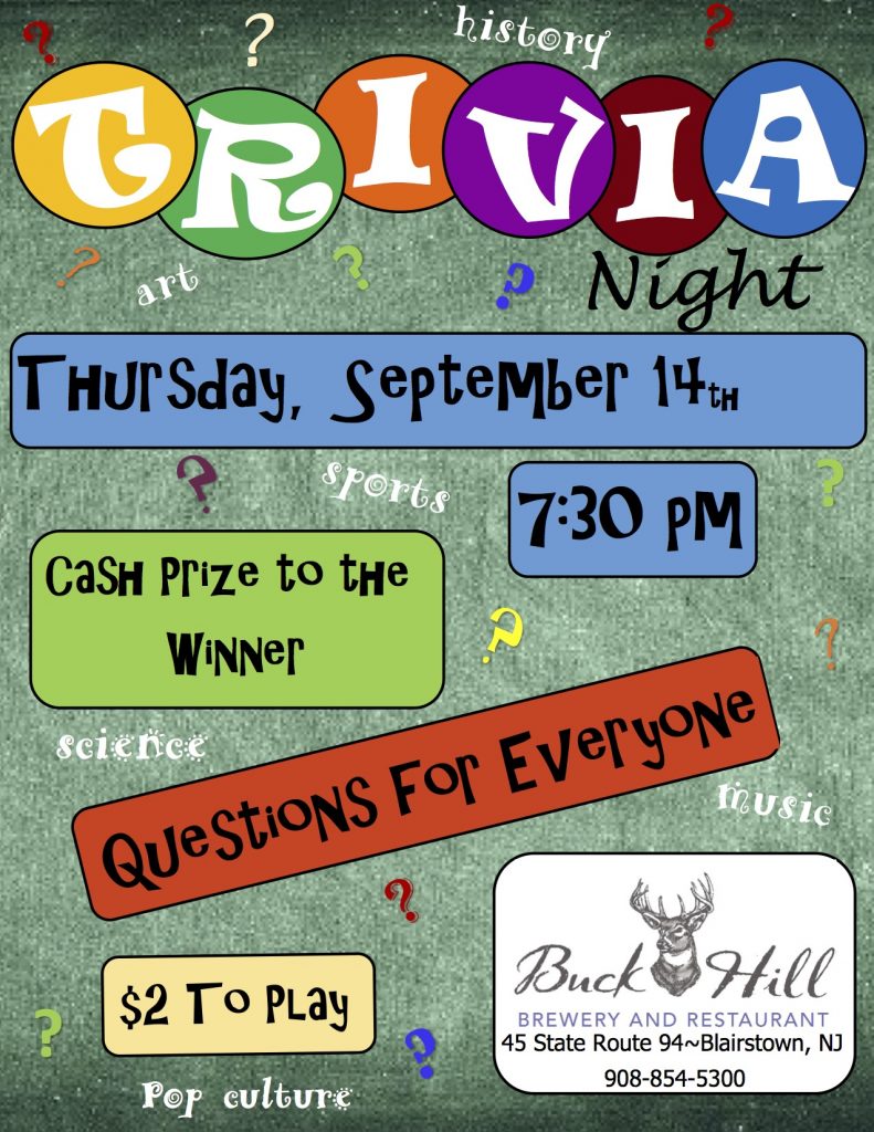Trivia Night 9_14 - Buck Hill Brewery and Restaurant